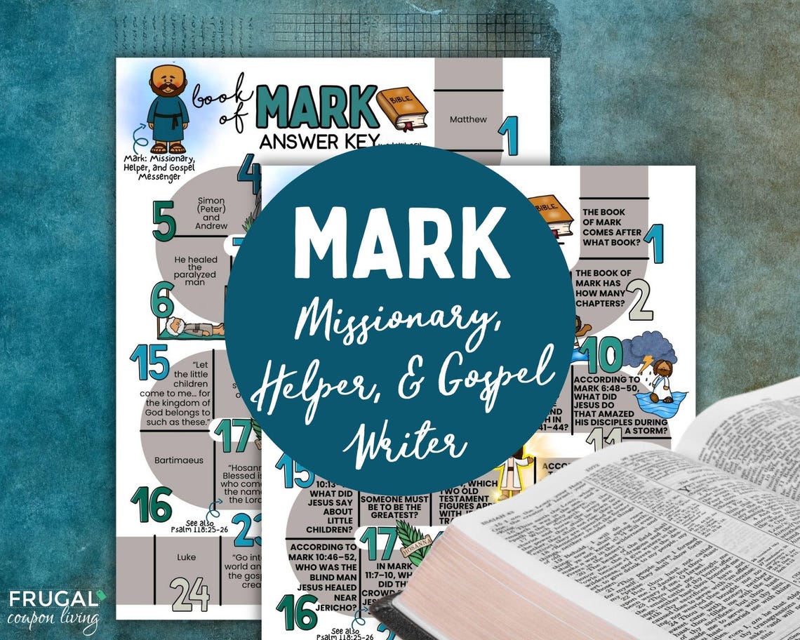 Mark Bible Scavenger Hunt, the Life and Ministry of Jesus New Testament ...