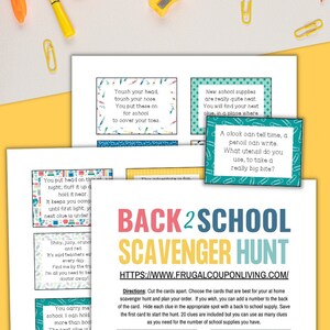 Back to School Scavenger Hunt Riddles for Kids PDF | 20 Rhyming School ...