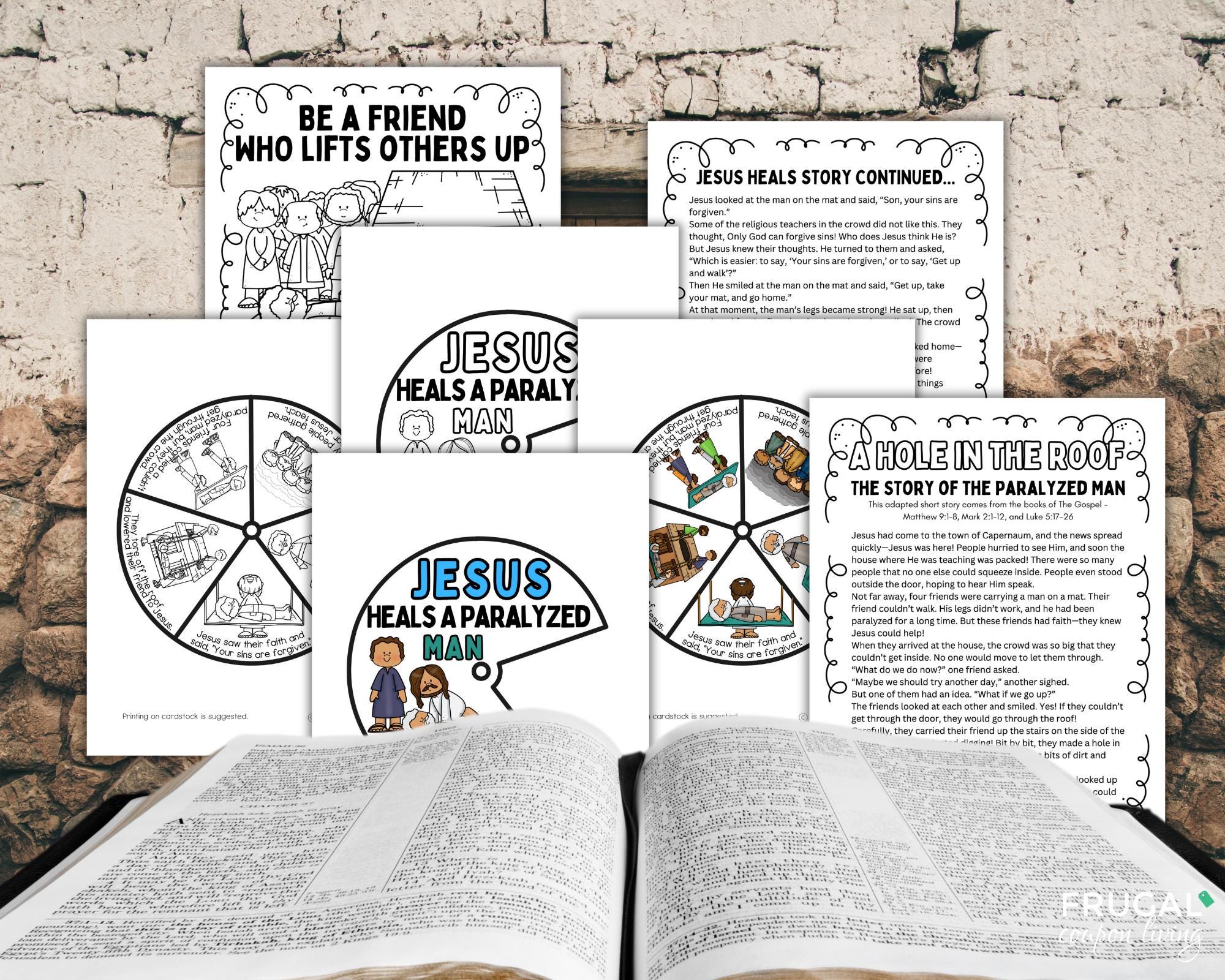 Jesus Heals a Paralyzed Man Coloring Wheel Craft, Miracles of Jesus ...