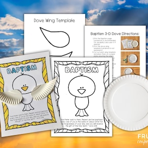 Dove Craft for Sunday School, Acts 2:38 Faith-based Baptism Craft for ...