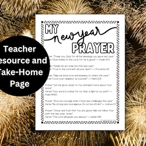New Year Prayer Kids Coloring Wheel Printable Craft, Christian New Year ...