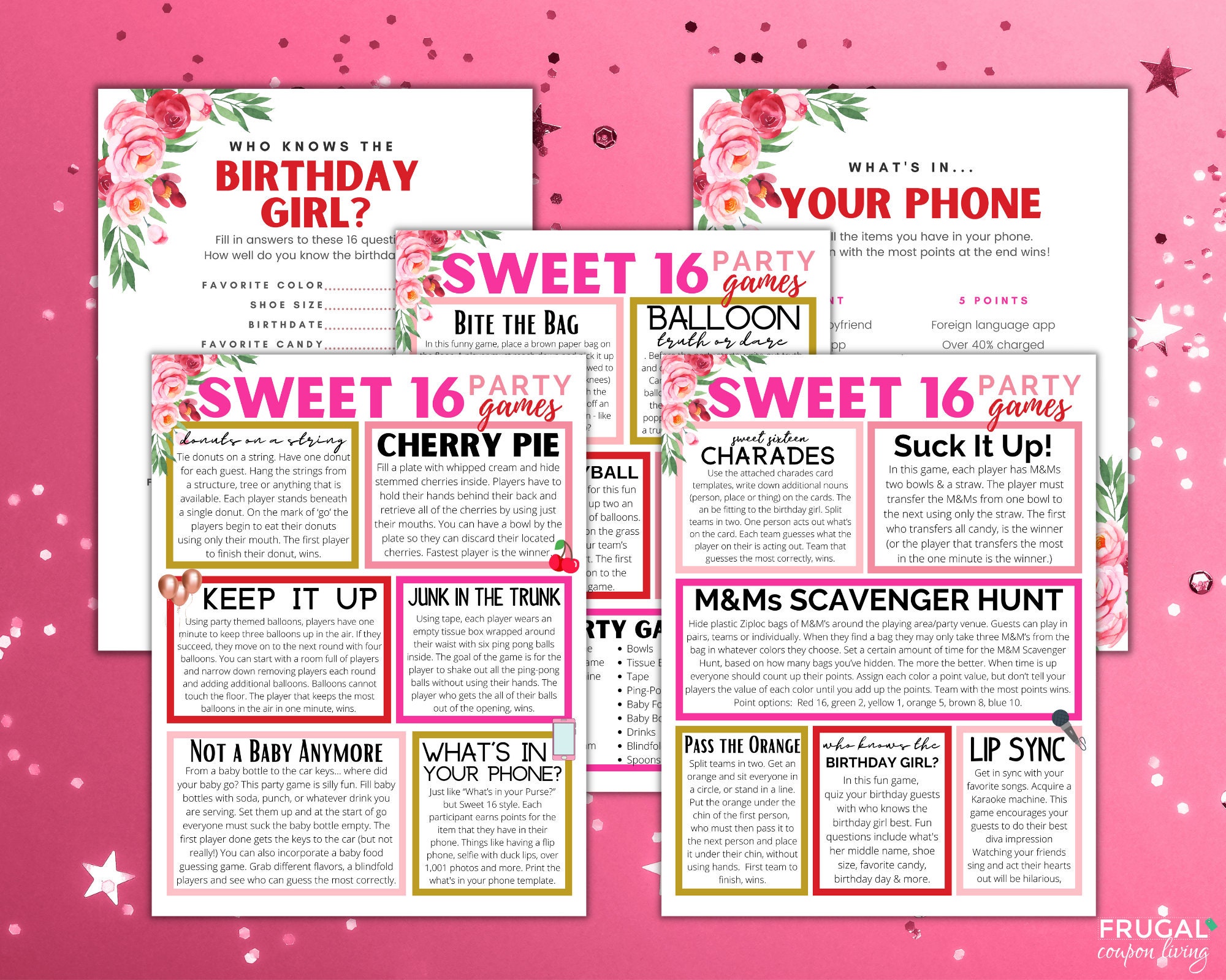 Sweet 16 Party Games Printable Fun 16th Birthday Games for - Etsy