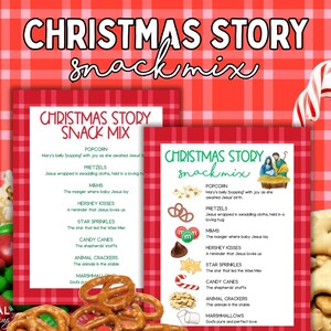 Christmas Story Snack Mix Printable, Nativity Story Snack Mix Gift Tags ...