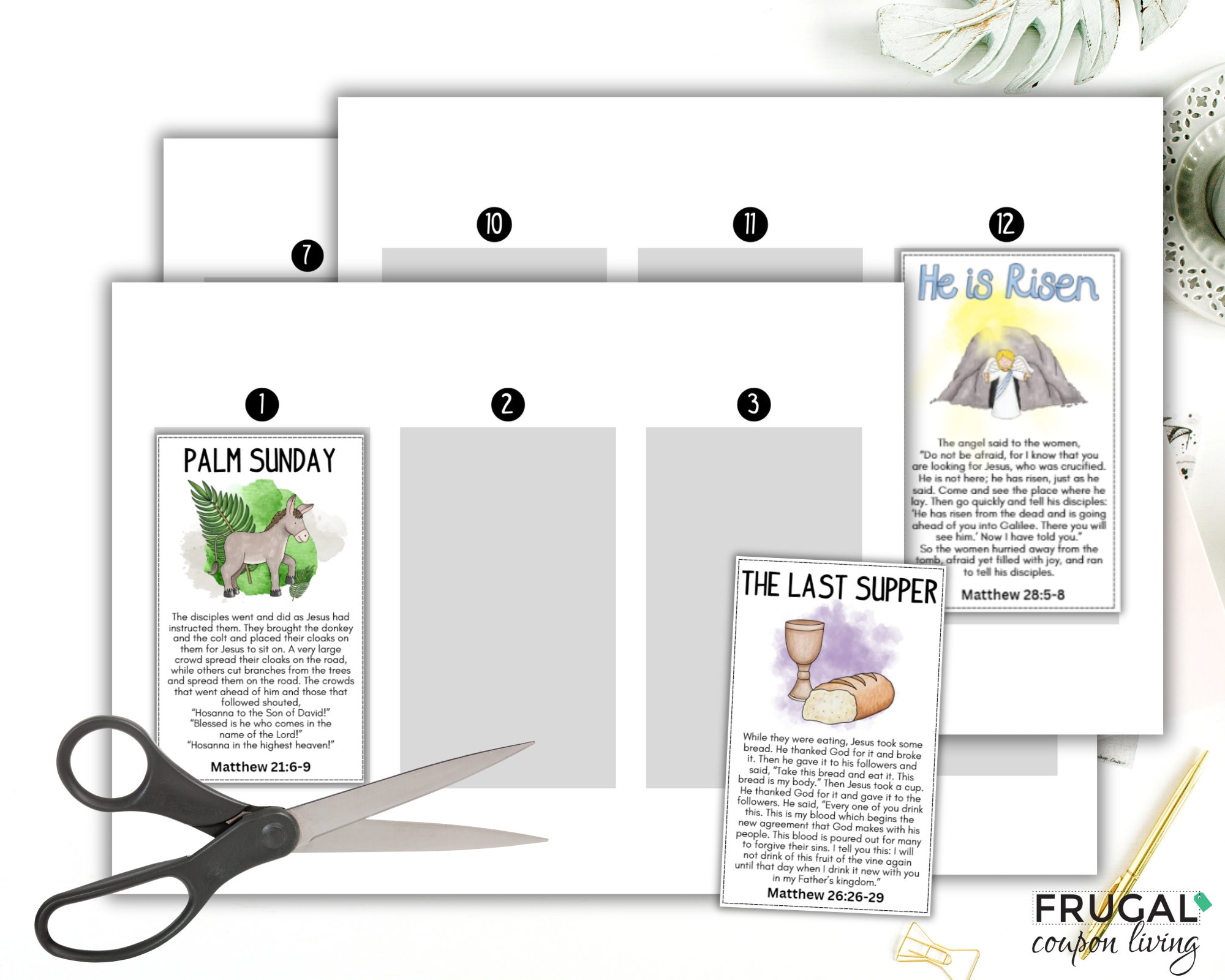 Easter Story Scripture Cards, Lent Sunday School Easter Printable, Holy ...