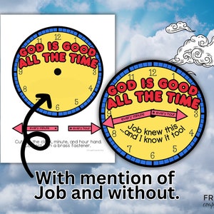 God is Good All the Time Craft for Kids, Book of Job Printable Clock ...