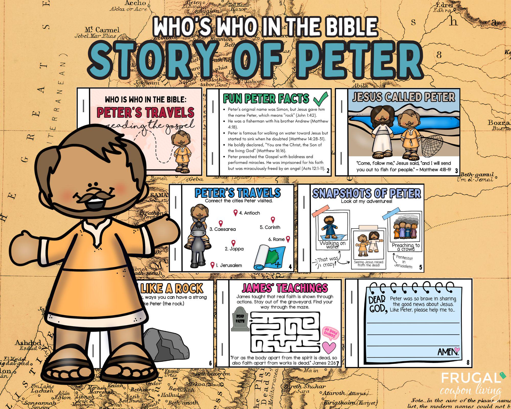Life of Peter Bible Craft for Kids, Jesus' Disciple Peter Travels ...
