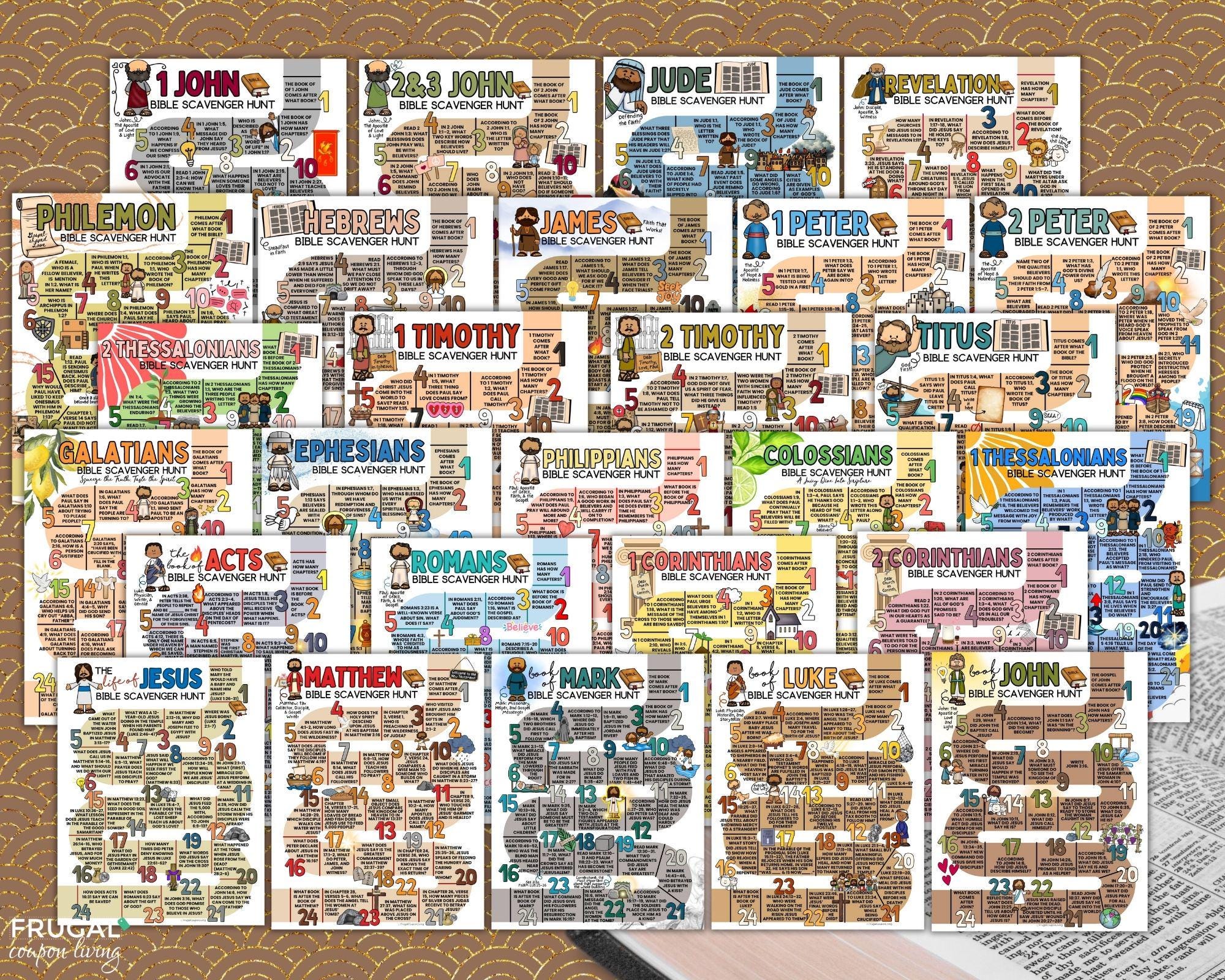 New Testament Bible Scavenger Hunt Bundle, Full Bible Study Set of 27 ...