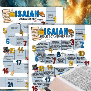 Isaiah Bible Scavenger Hunt, Isaiah the Prophet Activity, Major ...
