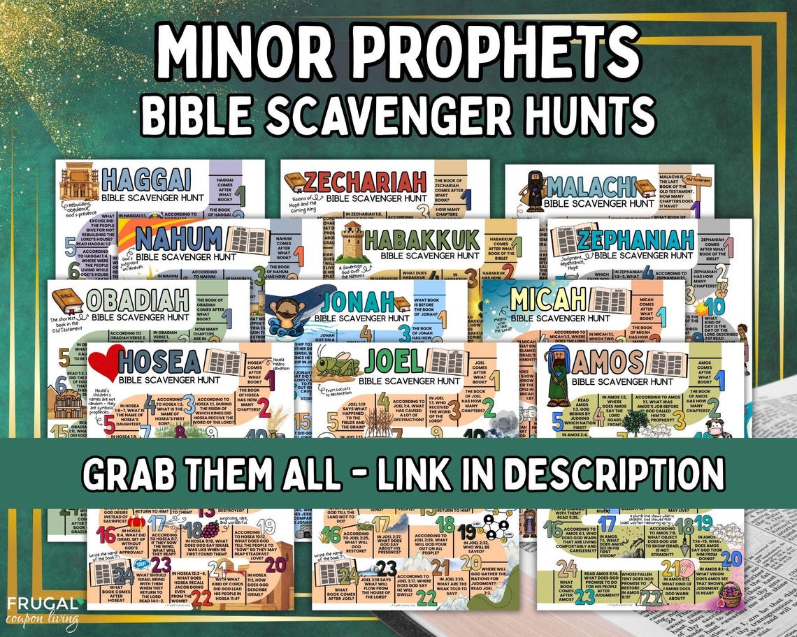 Jonah Bible Scavenger Hunt, Minor Prophets Old Testament Bible Trivia ...