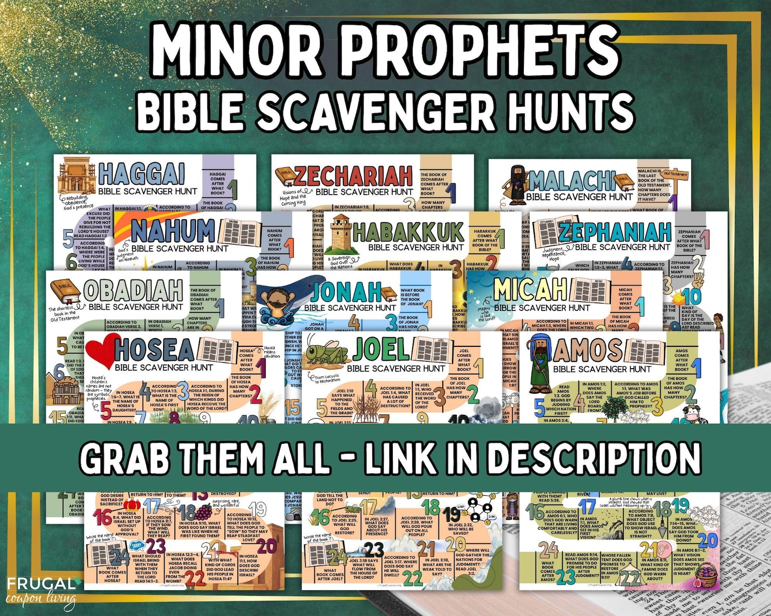 Jonah Bible Scavenger Hunt, Minor Prophets Old Testament Bible Trivia ...