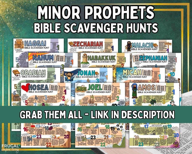 Jonah Bible Scavenger Hunt, Minor Prophets Old Testament Bible Trivia ...