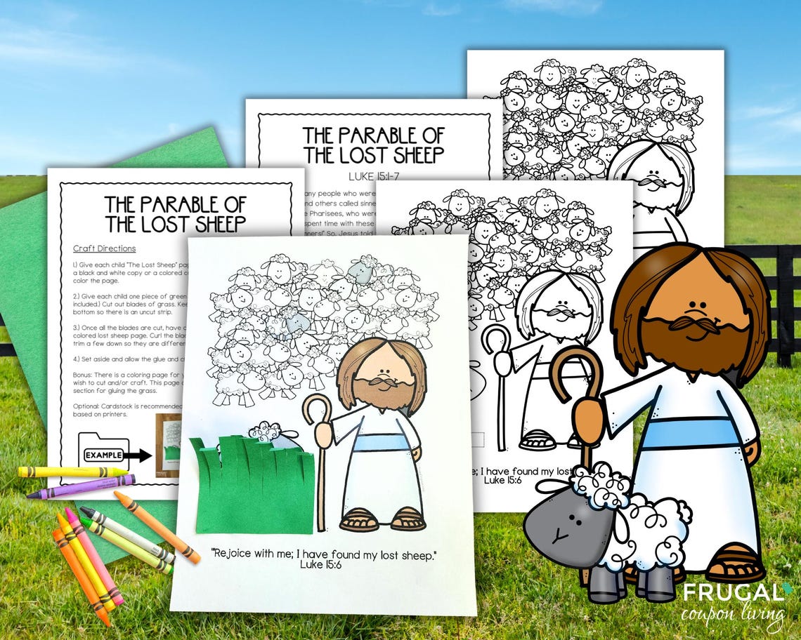 The Parable of the Lost Sheep Craft for Kids, Jesus Leaves the 99 Bible ...