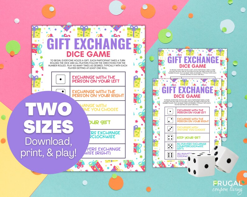 Gift Exchange Game Editable Gift Exchange Dice Game Group - Etsy