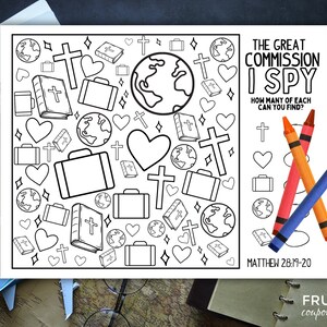 The Great Commission Activity Placemat for Kids Ministry - Matthew 28: ...