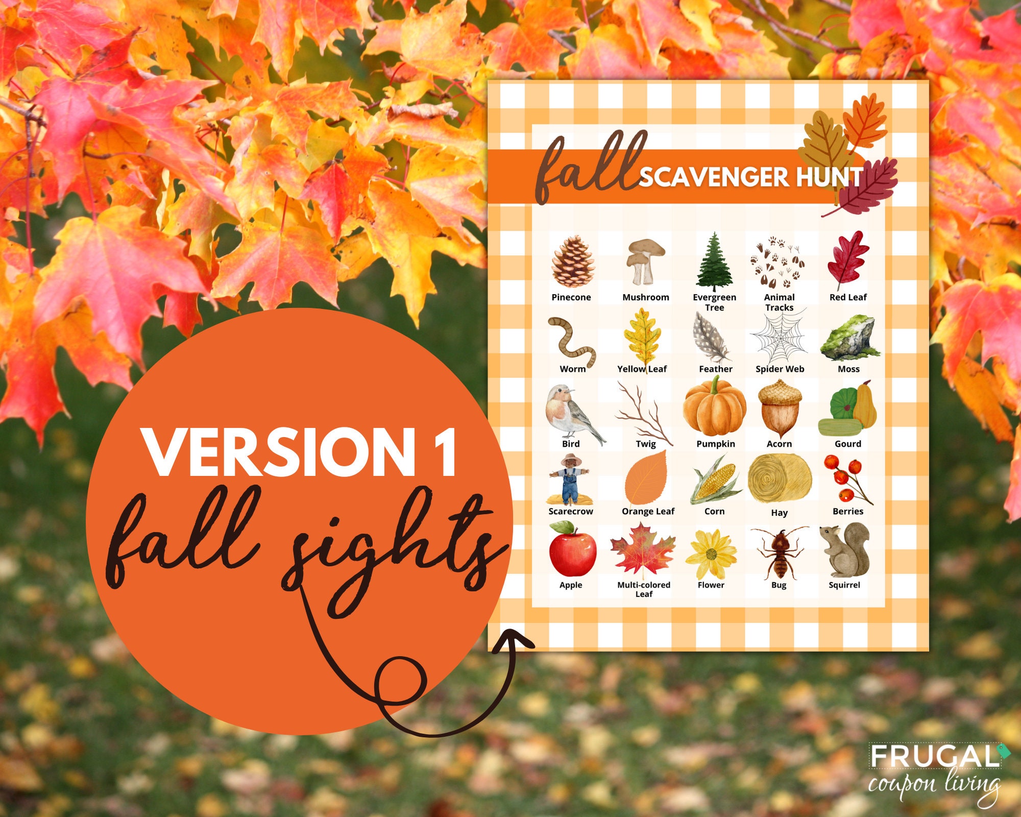 Fall Scavenger Hunt List | Five Senses + Nature Scavenger Hunt ...