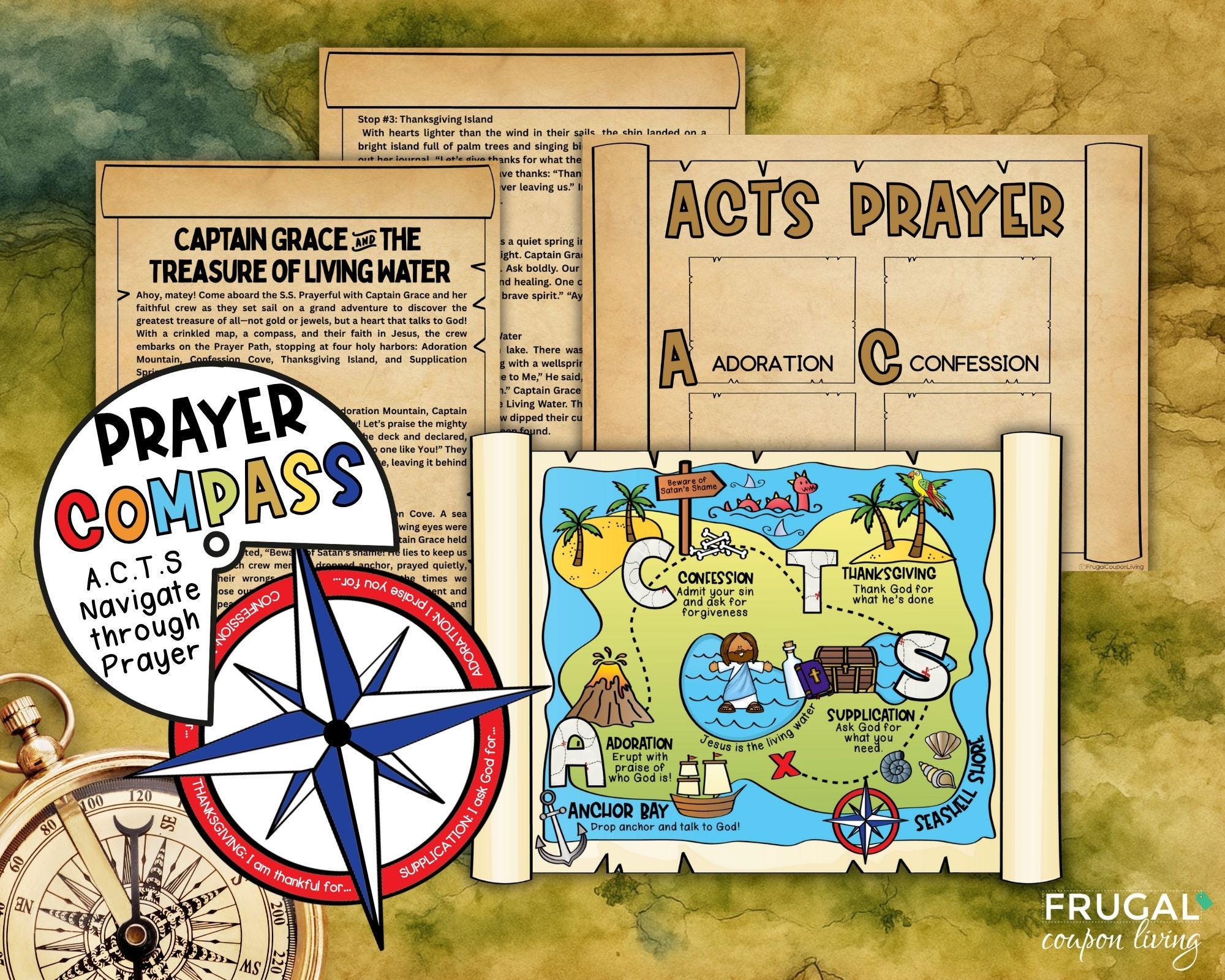 How to Pray ACTS Prayer, Navigate ACTS Method Prayer Model Coloring ...