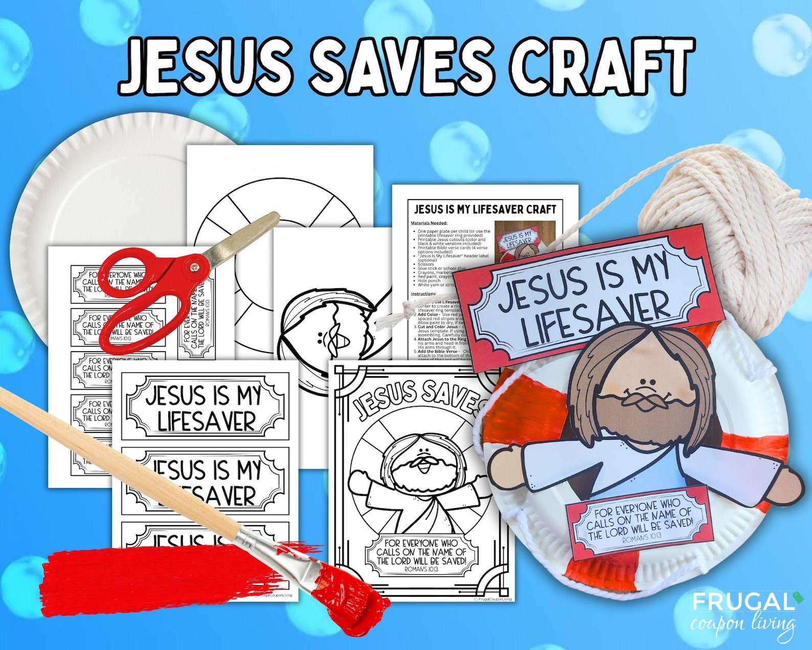Jesus is My Lifesaver Craft for Kids, Jesus Saves VBS Summer Paper ...