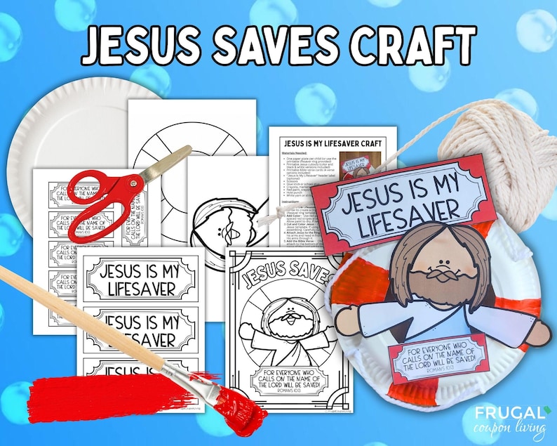 Jesus is My Lifesaver Craft for Kids, Jesus Saves VBS Summer Paper ...