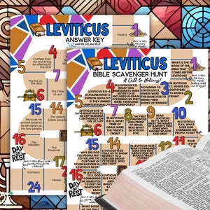 Leviticus Bible Scavenger Hunt, Old Testament Bible Trivia Printable ...