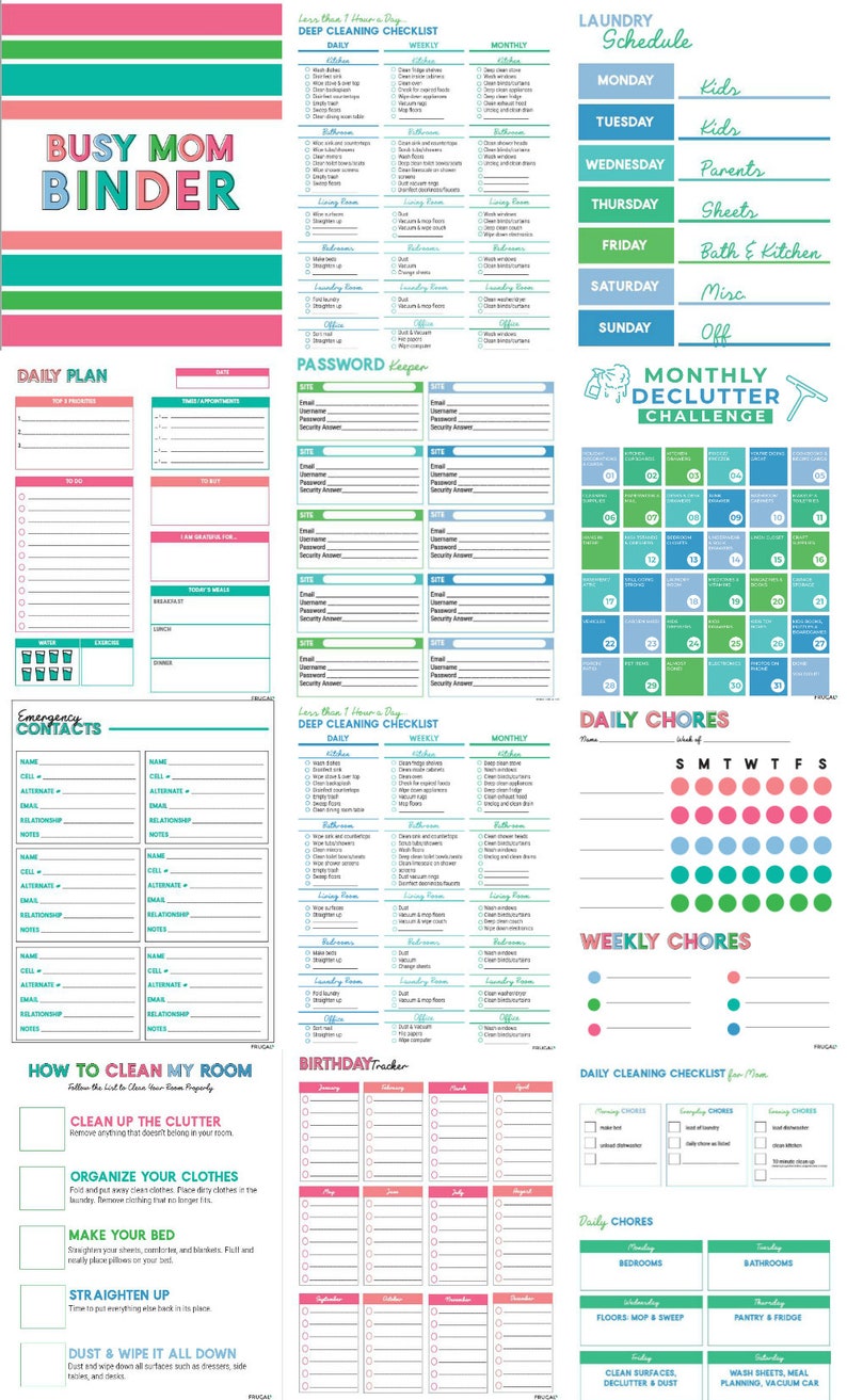 The BEST Busy Mom Binder & Planner Home Management Binder - Etsy