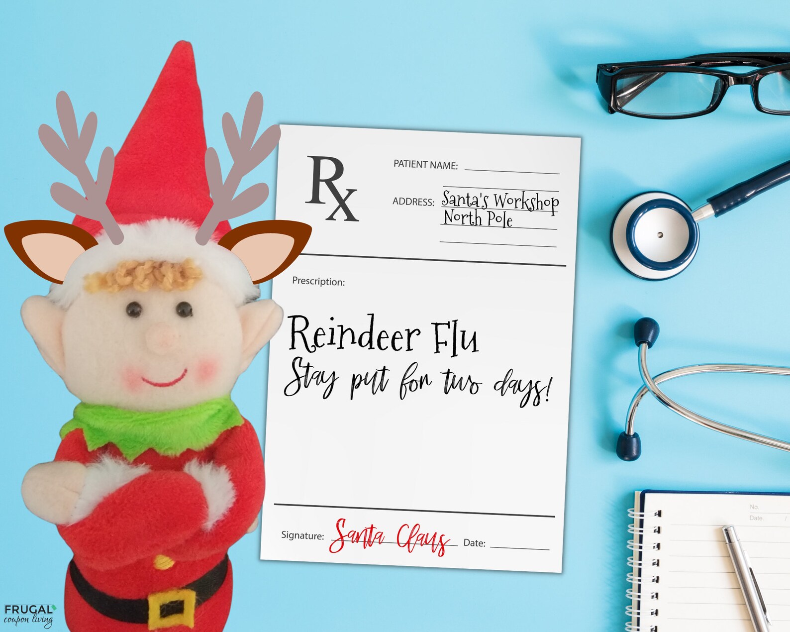 4 Elf Prescriptions RX From Santa | Official Elf Doctor Note | Sick Elf ...