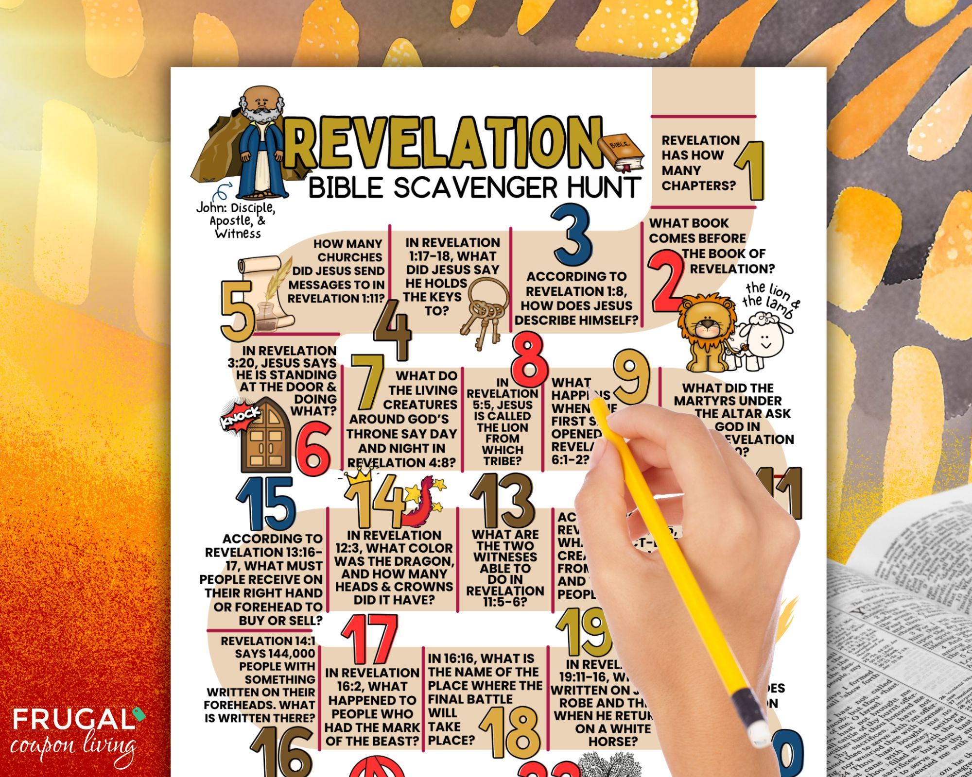 Revelation Bible Scavenger Hunt, Book of Revelation Activity Printable ...