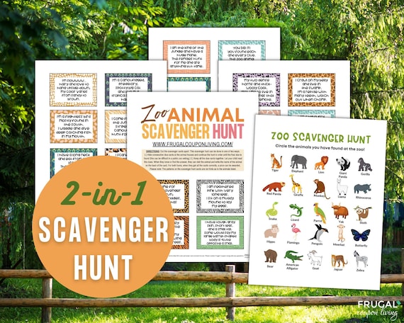 Zoo Scavenger Hunt Printable | Popular Zoo Animals Scavenger Hunt ...