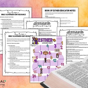 Esther Bible Scavenger Hunt, Book of Esther Bible Study, Queen Esther ...