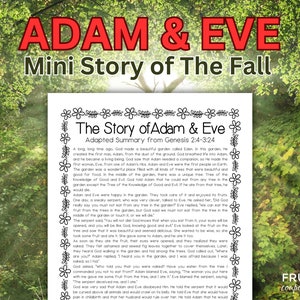 Adam and Eve Crafts for Sunday School Printable Set, Garden of Eden ...