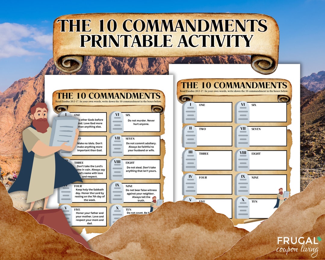 The Ten Commandments for Kids, Exodus Bible Story, Moses Sunday School ...