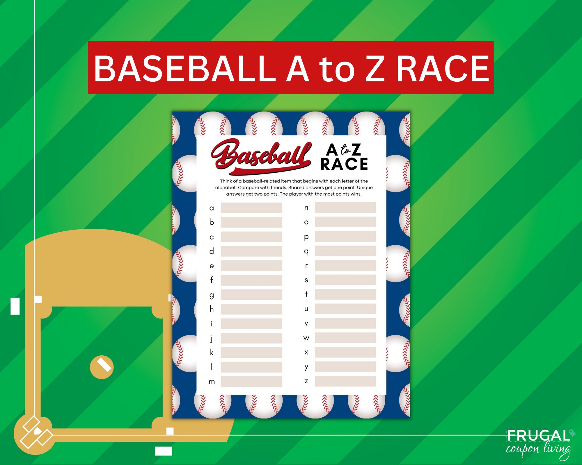 Baseball Games Printables Dice Baseball Game Baseball - Etsy