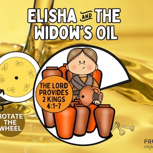 Elisha and the Widow's Oil Craft for Kids, 2 Kings 4:1-7 Coloring Wheel ...