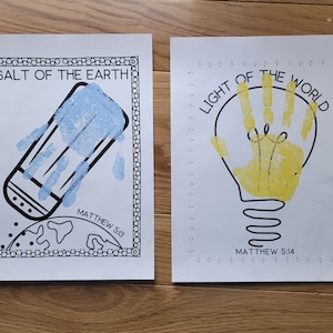 Salt and Light Craft for Kids, Sunday School Handprint Art, Salt of the ...