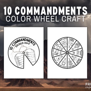 Ten Commandments Coloring Wheel | Moses Old Testament Bible Sunday ...