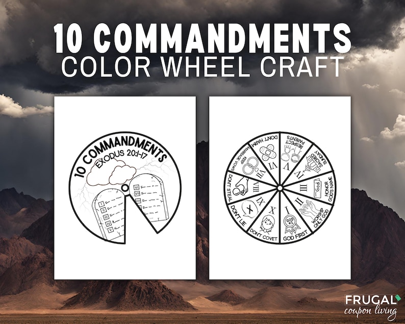 Ten Commandments Coloring Wheel Moses Old Testament Bible - Etsy