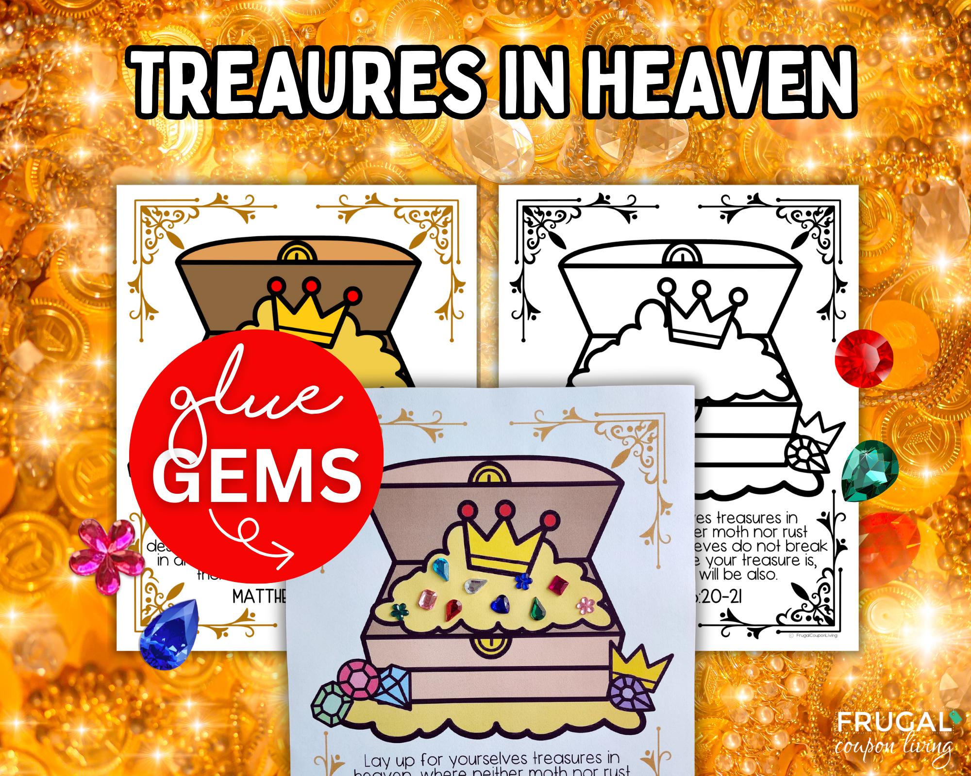 Treasures in Heaven Printable Craft Set, Heaven Craft Matthew 6:20-21 ...