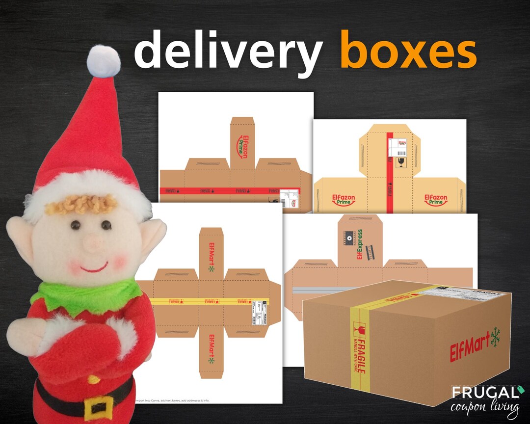 Miniature Shipping Box for Christmas Elf Doll, Mini Elf Delivery Box ...