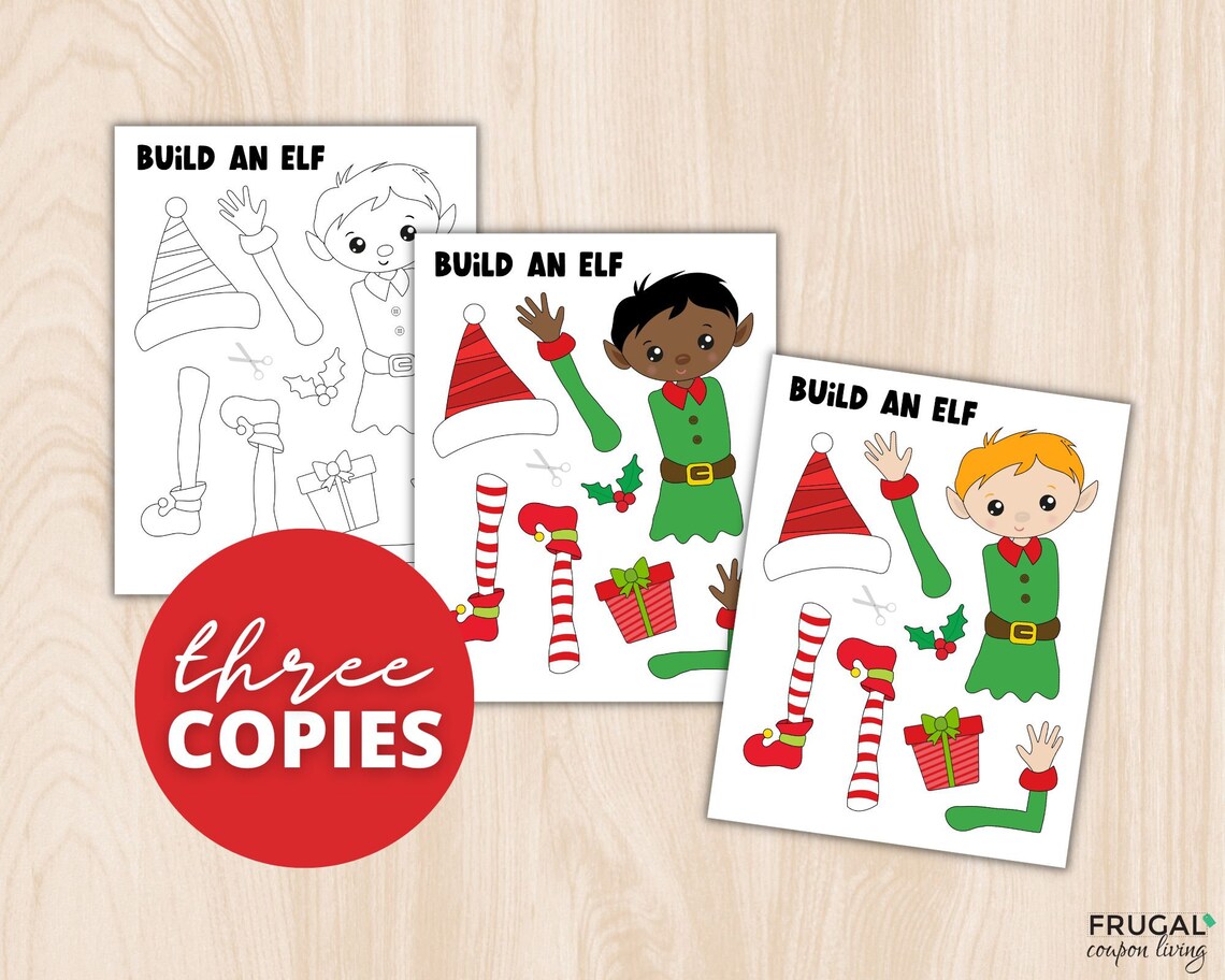 Adorable Elf Template Craft Kit Printables | DIY Elf Doll Fun Christmas ...