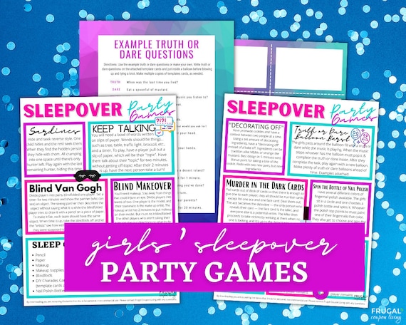 Sleepover Games for Girls Printable Directions & Supply List | 11 Good ...