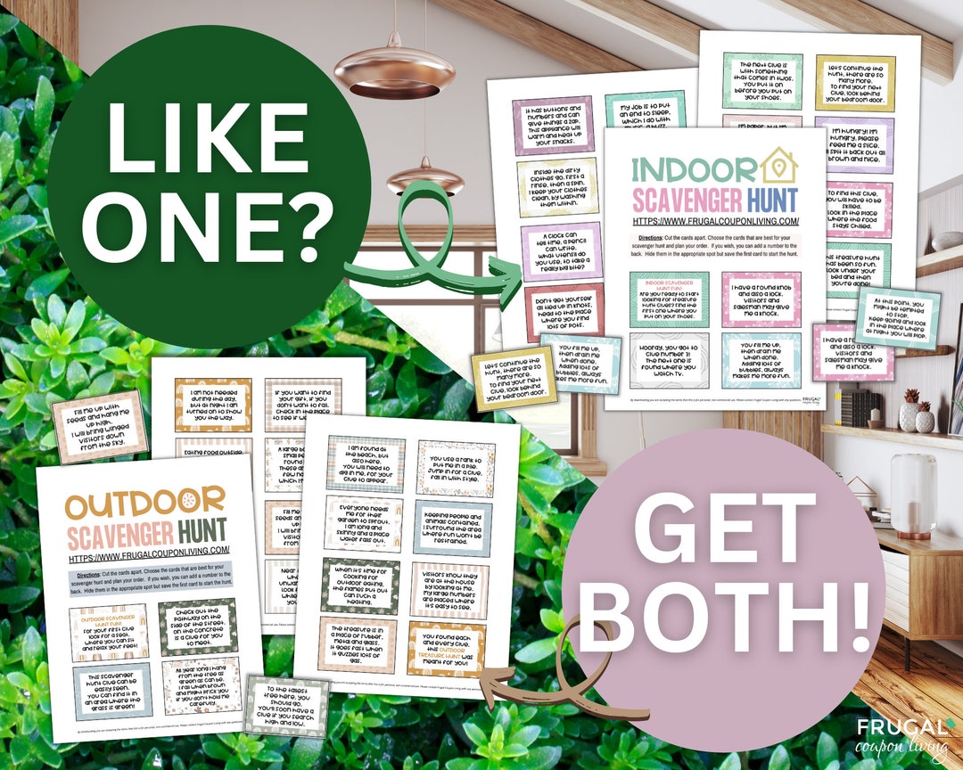 Indoor & Outdoor Scavenger Hunt Clues | Fun Treasure Hunt for Kids at ...