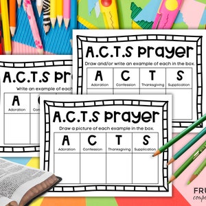 ACTS Prayer Model Template, Teaching Kids How to Pray, Acts Prayer ...