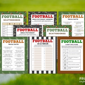 Football Games Printables | Dice Football Game, Football Trivia Game ...