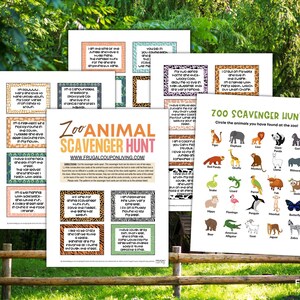 Zoo Scavenger Hunt Printable | Popular Zoo Animals Scavenger Hunt ...