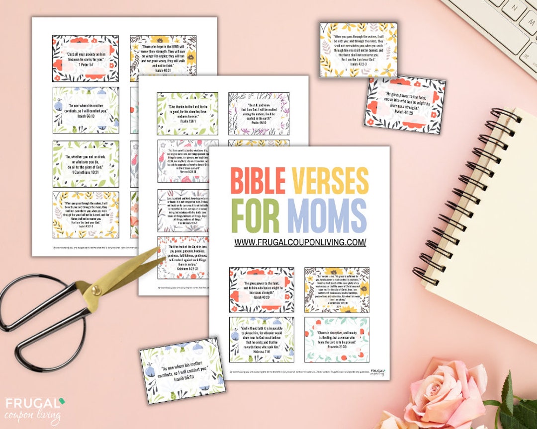 Memory Bible Verse Cards for Mothers Printable | 20 Best Bible Verses ...