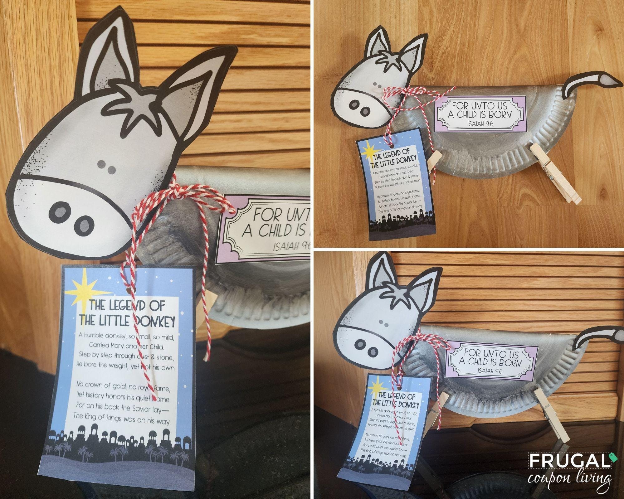 The Legend of the Little Donkey Craft for Kids, Christmas Donkey Paper ...