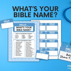 What's Your Bible Name Game Printable | What's Your Name Activity, Sign ...