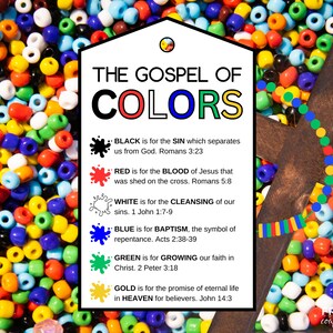 Colors of the Gospel Printable Salvation Card Set, Sunday School Color ...