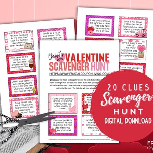 Christian Valentine Scavenger Hunt for Kids, 20 Christ-focused ...