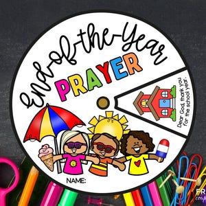 End-of-the-year Prayer Wheel Craft for Kids, Intentional Christian Last ...