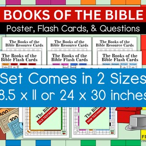 Books of the Bible Memory Game Flashcards, Posters, & Trivia Cards, 66 ...